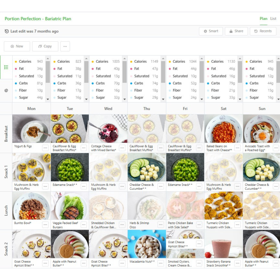 Bariatric 7 Day Meal Plan SUBSCRIPTION | Great Ideas in Nutrition