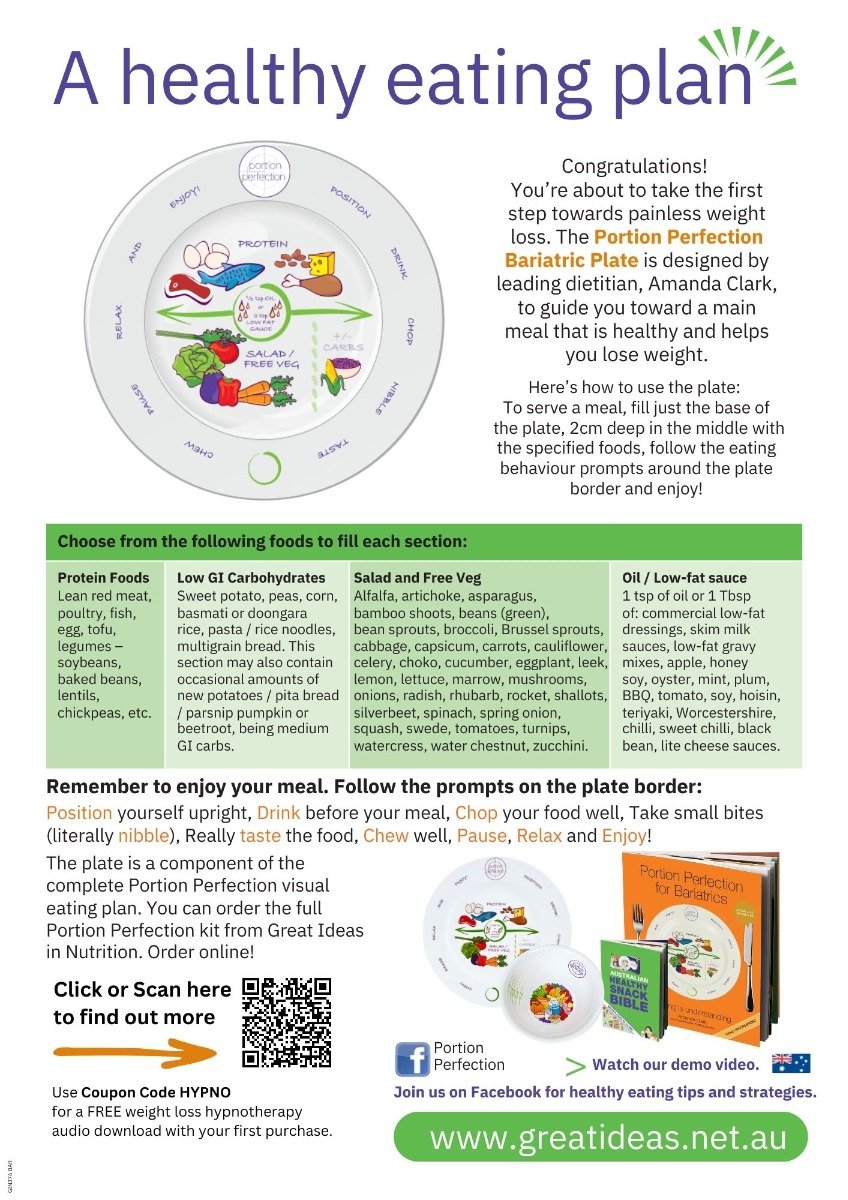 Portion Perfection Bariatric Educational Handout | Great Ideas in Nutrition